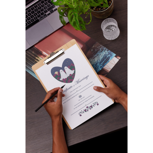 Cute Goth Ghost Love Marriage Certificate | American Marriage ...